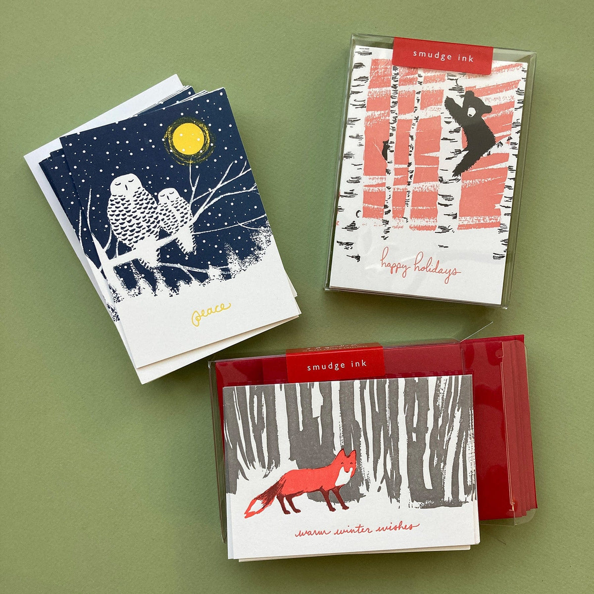 Winter in the Forest Boxed Holiday Card Bundle | Smudge Ink