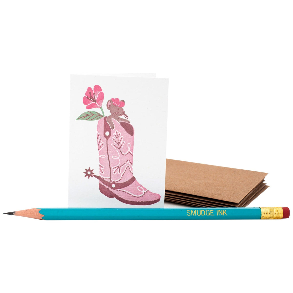 Mini Boot Enclosure Card | Letterpress Cards | Smudge Ink