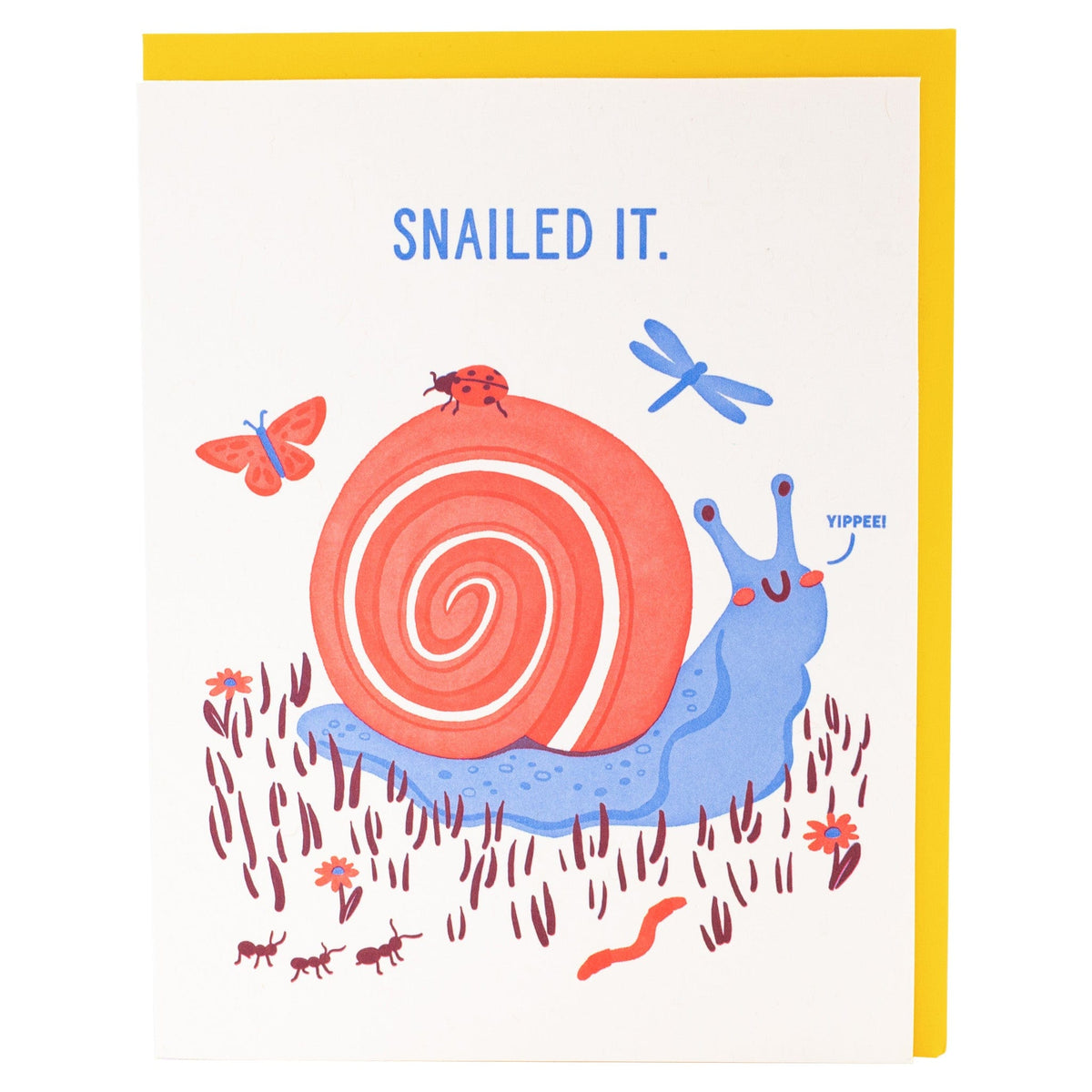 Yippee Snail Congratulations Card | Letterpress Cards | Smudge Ink