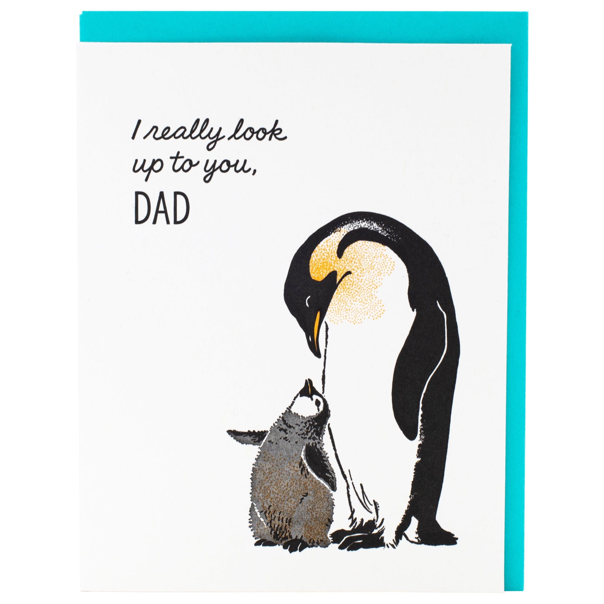 Emperor Penguins Dad Card | Letterpress | Smudge Ink