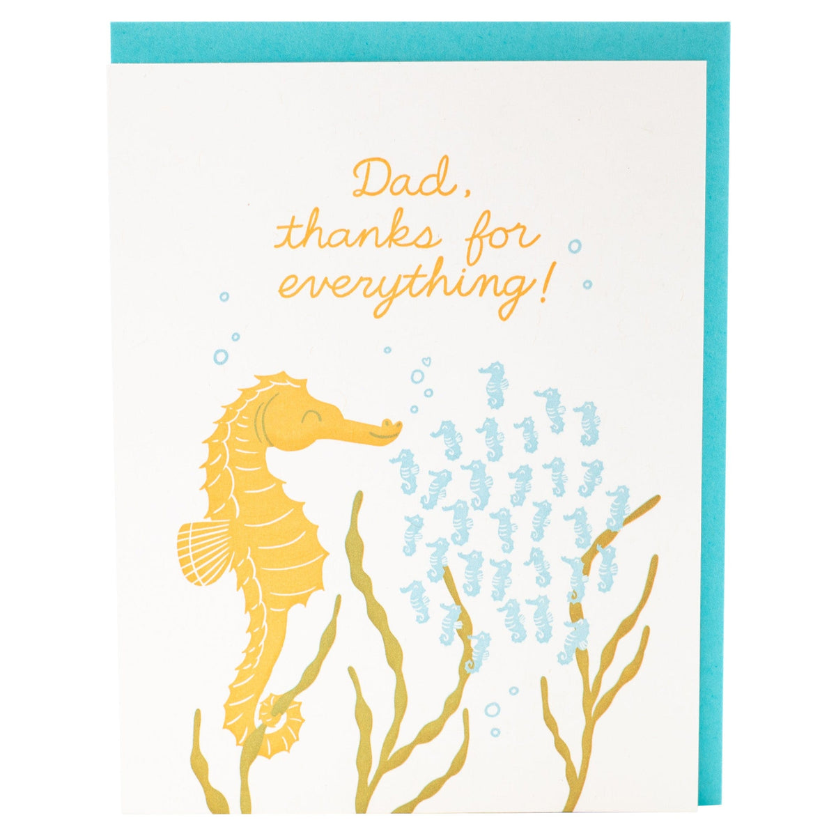 Seahorse Dad Card | Letterpress Cards | Smudge Ink