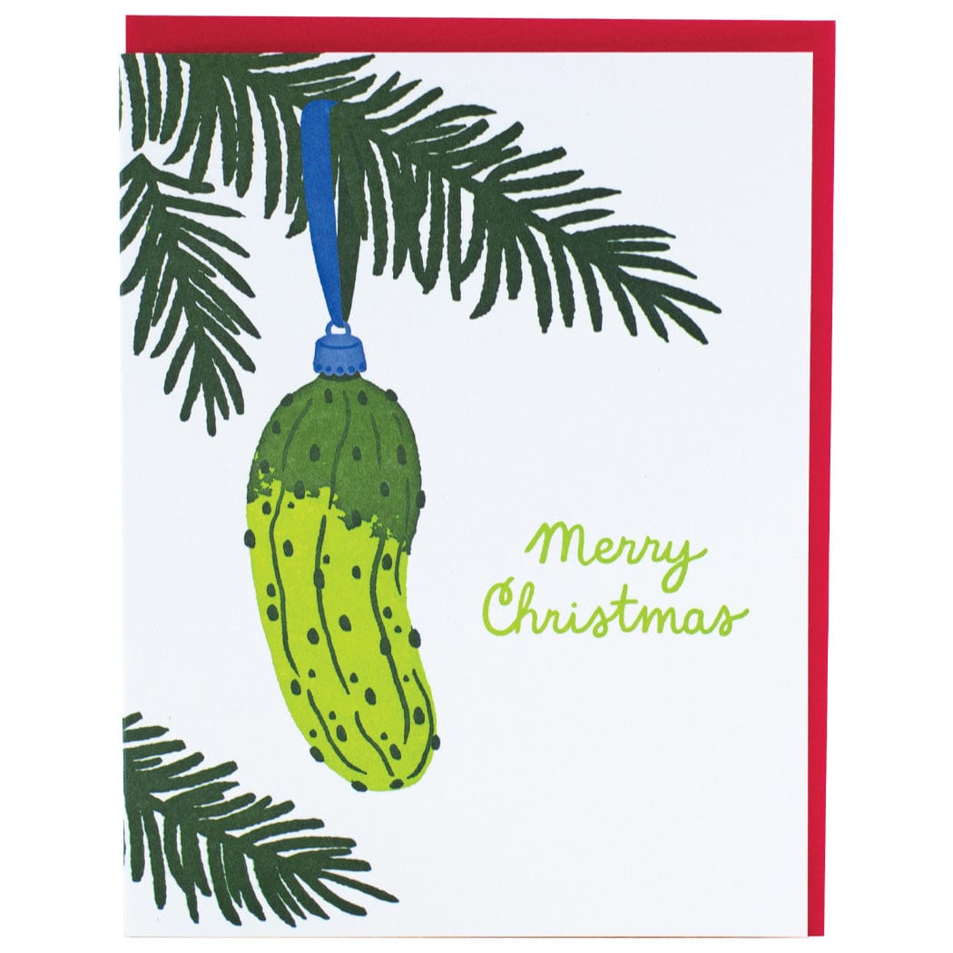 Pickle Ornament Christmas Card | Letterpress | Smudge Ink