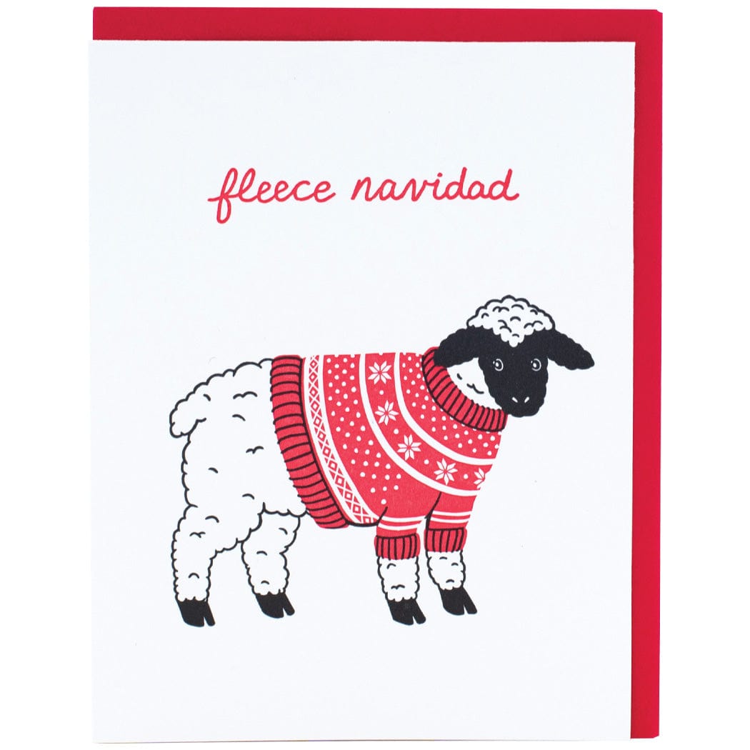 Wooly Sheep Sweater Christmas Card | Letterpress | Smudge Ink