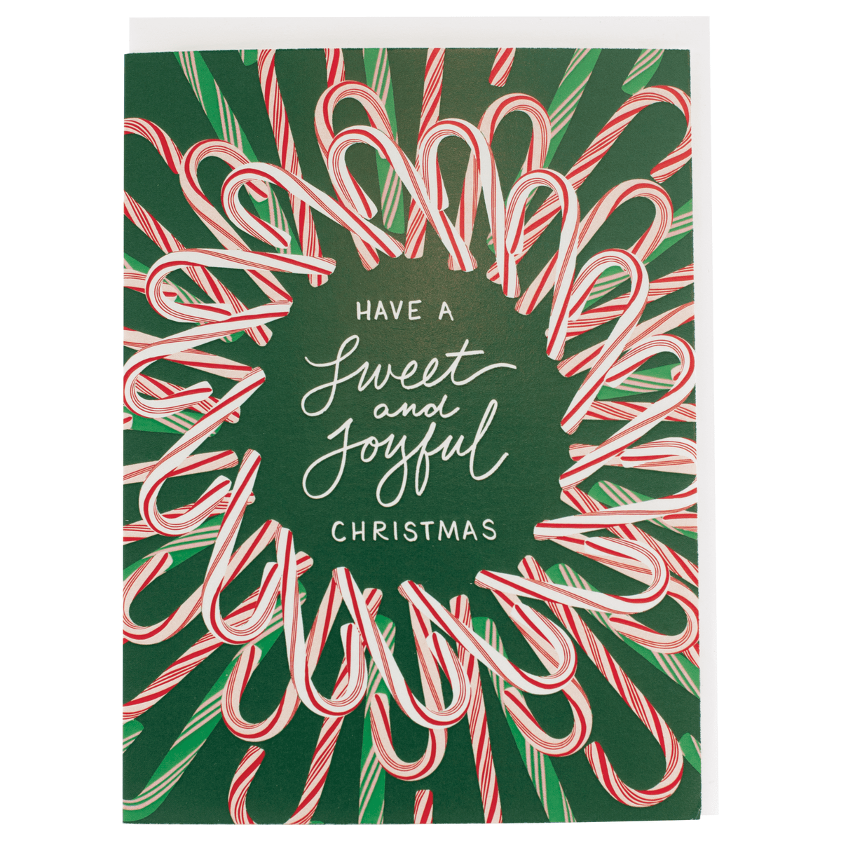 Sweet Candy Cane Wreath Christmas Card | Smudge Ink