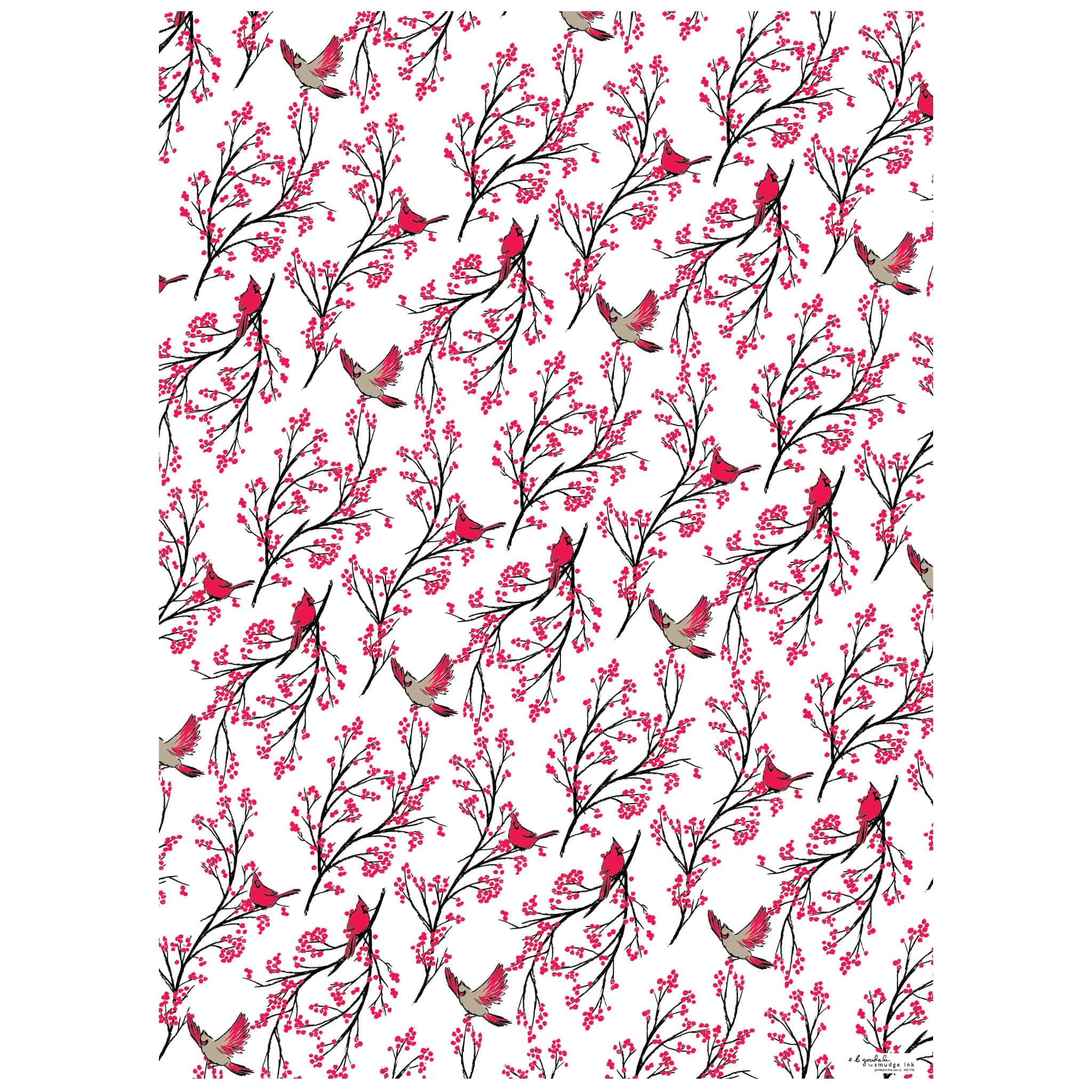 Cardinals Gift Wrap | Wrapping Paper | Smudge Ink