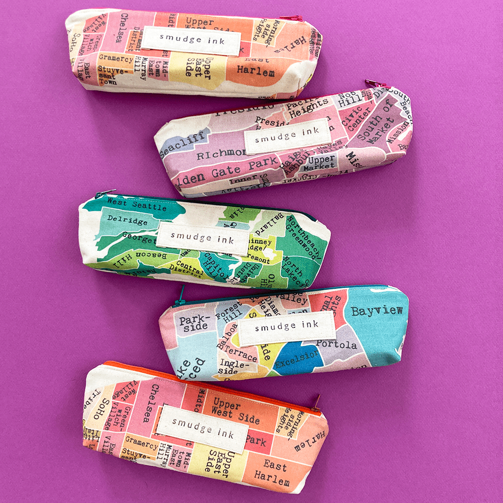 Map Zipper Pouch – Smudge Ink