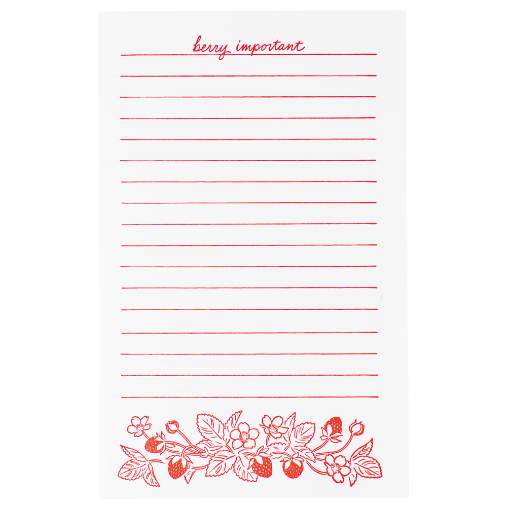 Strawberry Notepad | Notepads & Notebooks | Smudge Ink