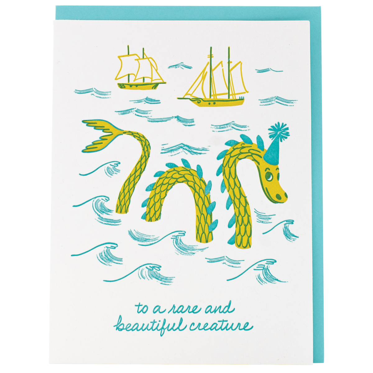 Sea Monster Birthday Card | Letterpress Cards | Smudge Ink