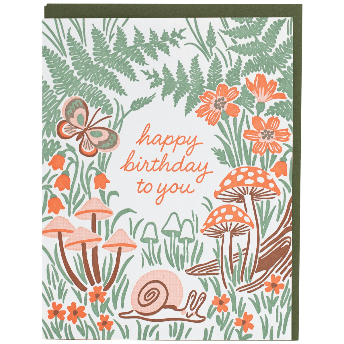 Garden Snail Birthday Card | Letterpress Cards | Smudge Ink