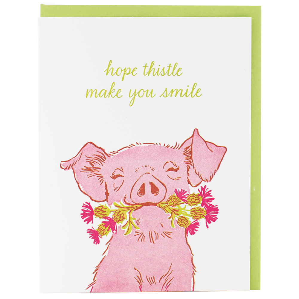 Piglet Friendship Card | Letterpress Greeting Cards | Smudge Ink