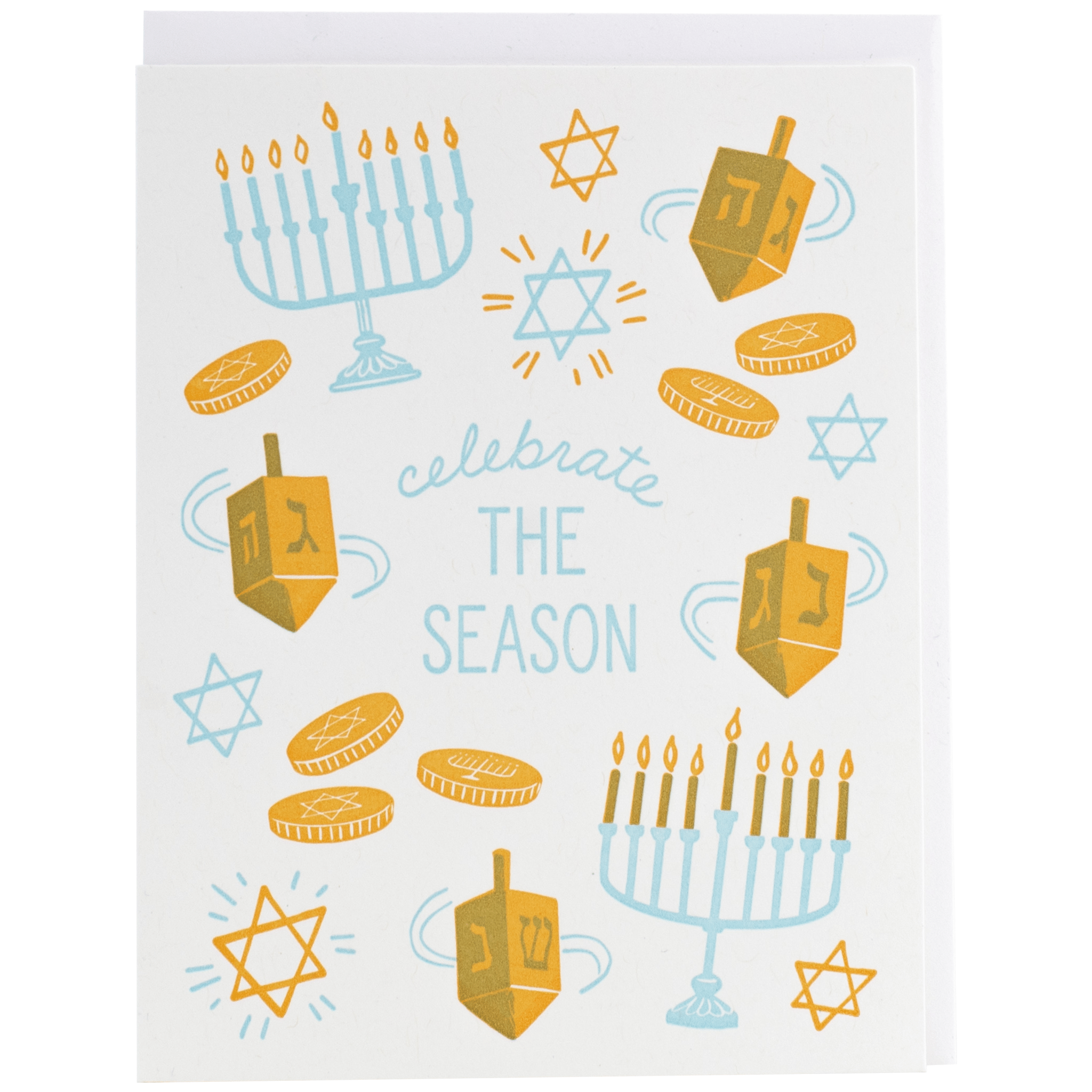Celebrate Hanukkah Card | Letterpress | Smudge Ink