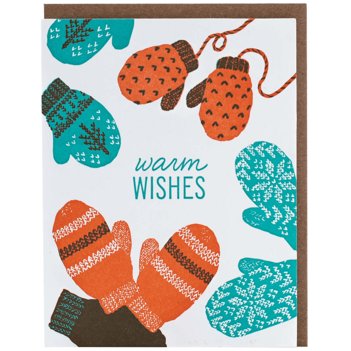 Wool Mittens Holiday Card | Letterpress | Smudge Ink